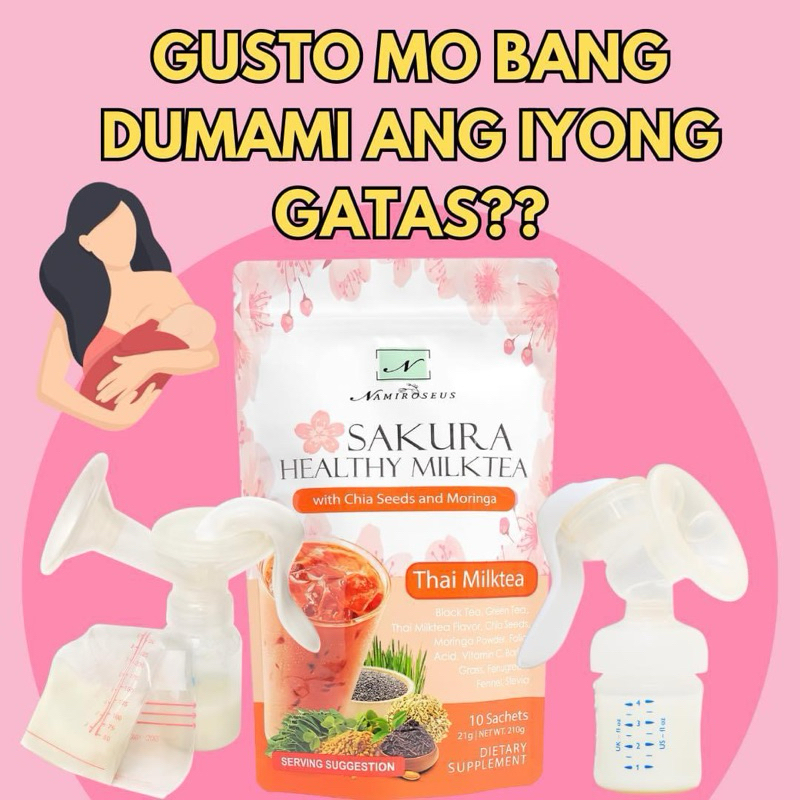 NAMIROSEUS SAKURA HEALTHY MILKTEA milk supply booster with barley and ...