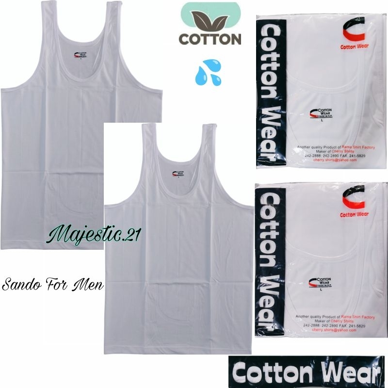 Original Cotton Wear White Sando for Men | Shopee Philippines