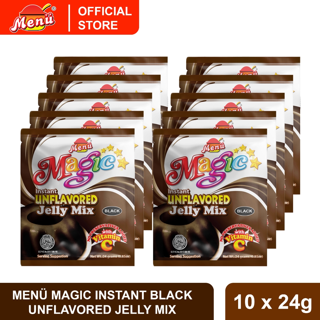 Menu Magic Instant Black Unflavored Jelly Mix 24g x 10 Packs | Shopee ...
