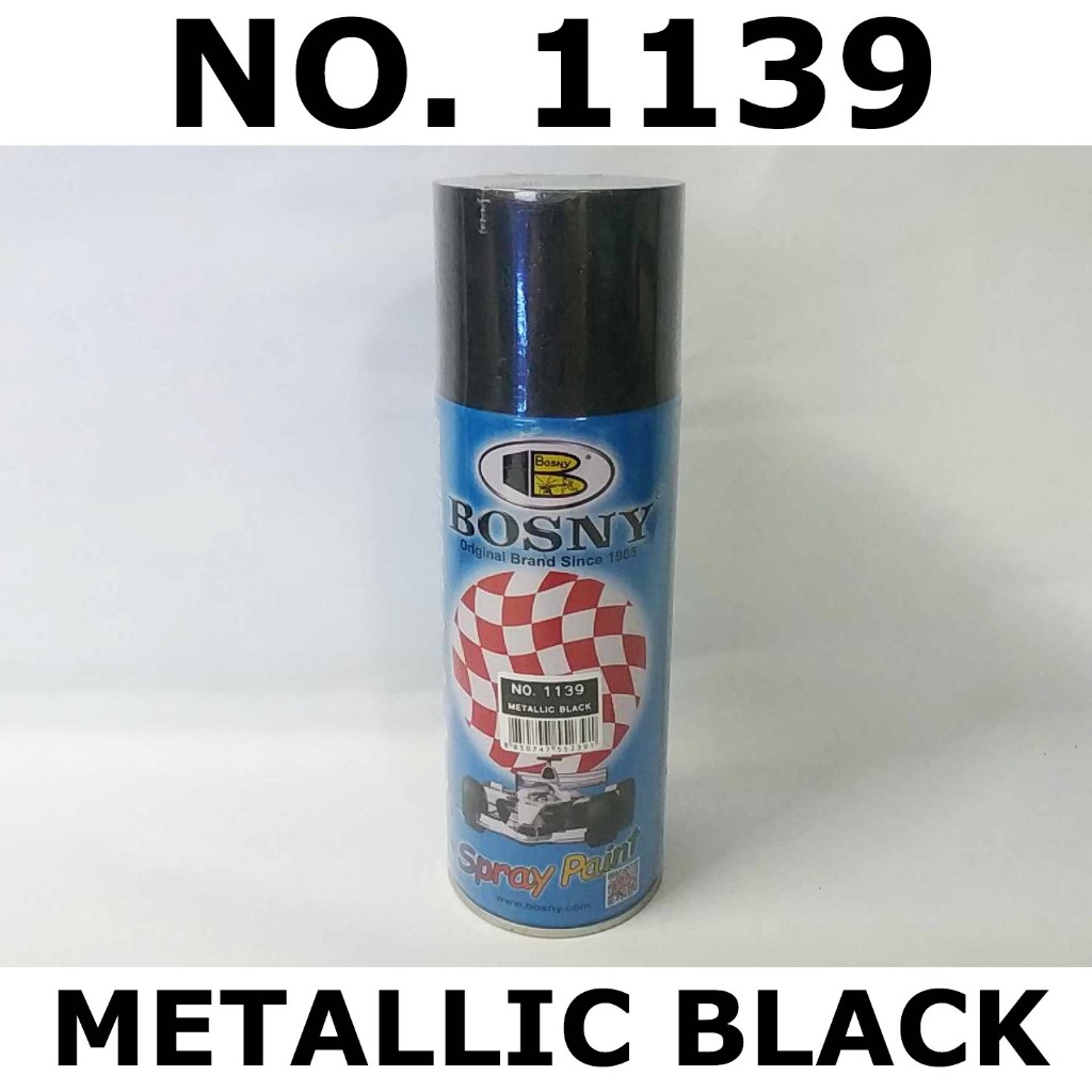 BOSNY SPRAY PAINT METALLIC BLACK NO. 1139 ( 400CC PER CAN ...