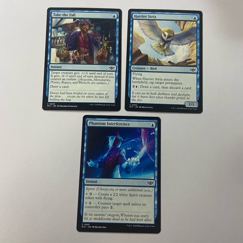 TAKE THE FALL HARRIER STRIX PHANTOM INTERFERENCE | OTJ OUTLAW OF THUNDER JUNCTION | BLUE | MTG ...