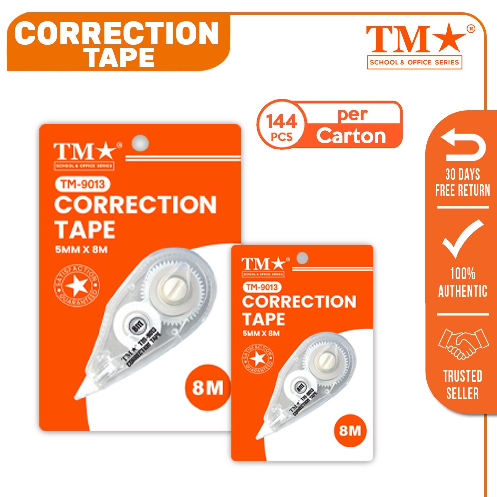 TM 144 pcs Correction Tape 8M by 12's (TM-9013) | Shopee Philippines