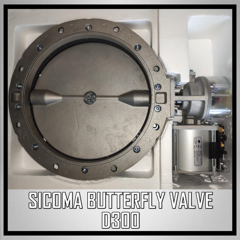 SICOMA PNEUMATIC BUTTERFLY VALVE SD300 / D300 | 300mm | 12 inch | VAT ...