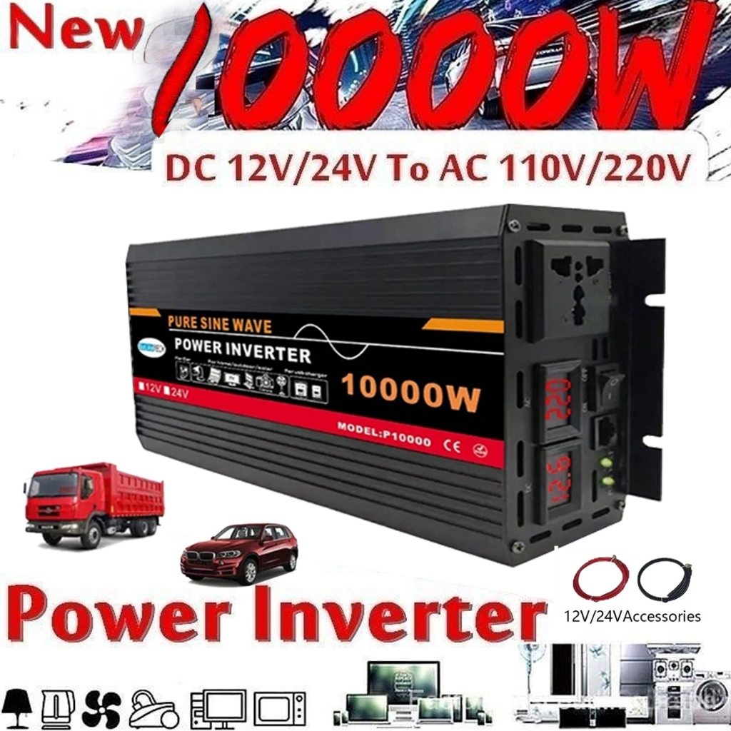 10000W 12/24 To 220V Pure Sine Wave Power Inverter /Home/Outdoor/RV ...