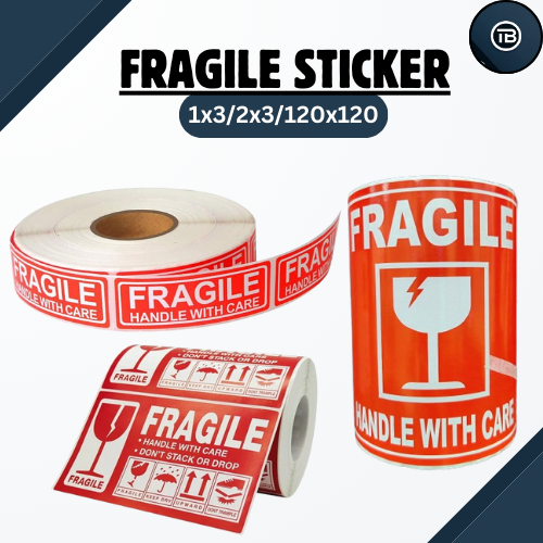 Fragile Sticker 500 Pcs/Roll 76 x 51 mm / 2 x 3 inches with broken ...