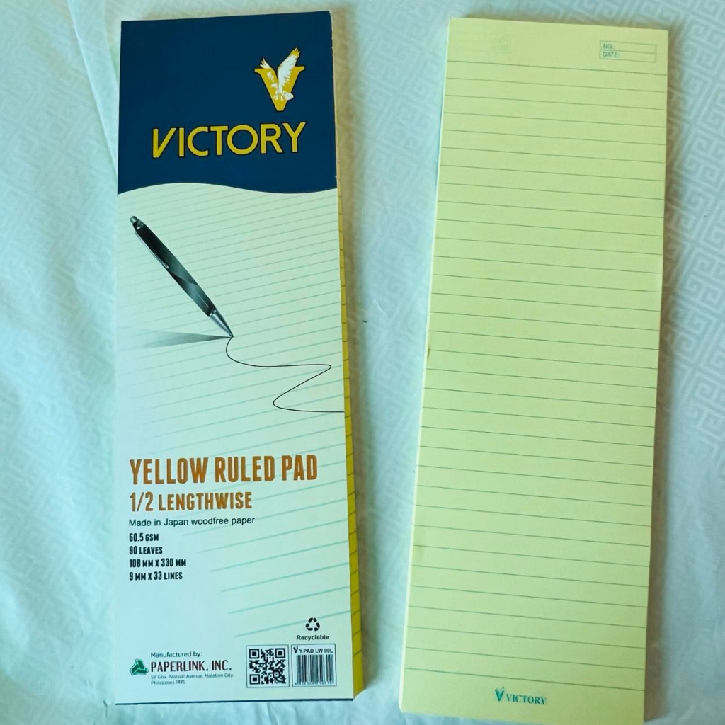 Victory Yellow Pad 1/4 | 1/2 Lengthwise | Whole Pad 90 Leaves ...