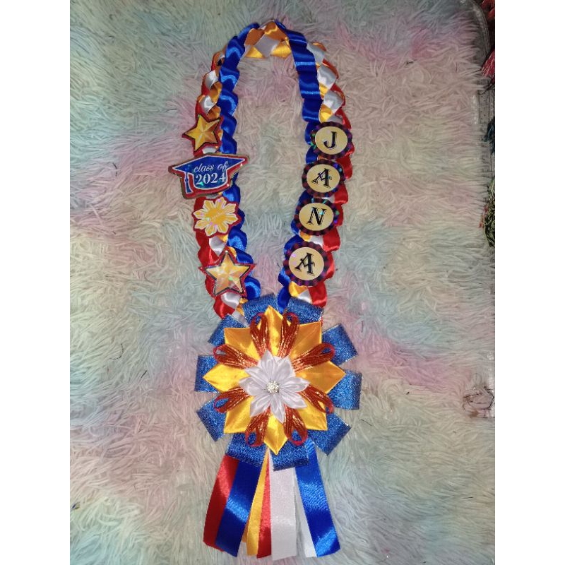 Personalized Braided Lei (4 combination of color) with centerpiece ...