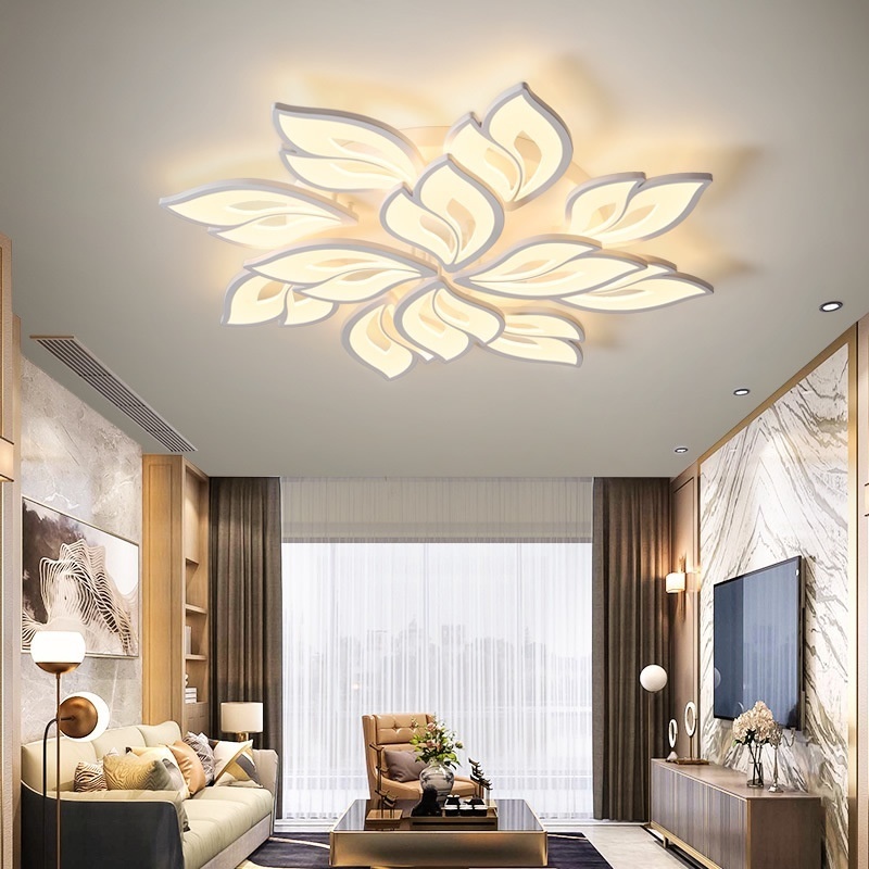 Modern exquisite LED three-color chandelier ceiling lamp bedroom ...