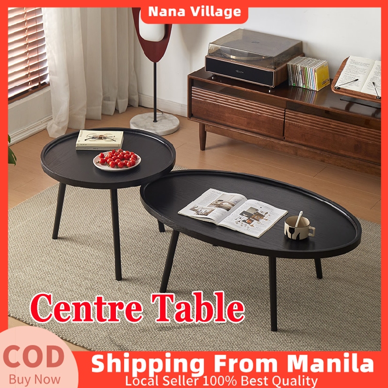 2PCS Wooden Walnut Coffee Table Coffee Table Mid-Century Modern Sofa ...