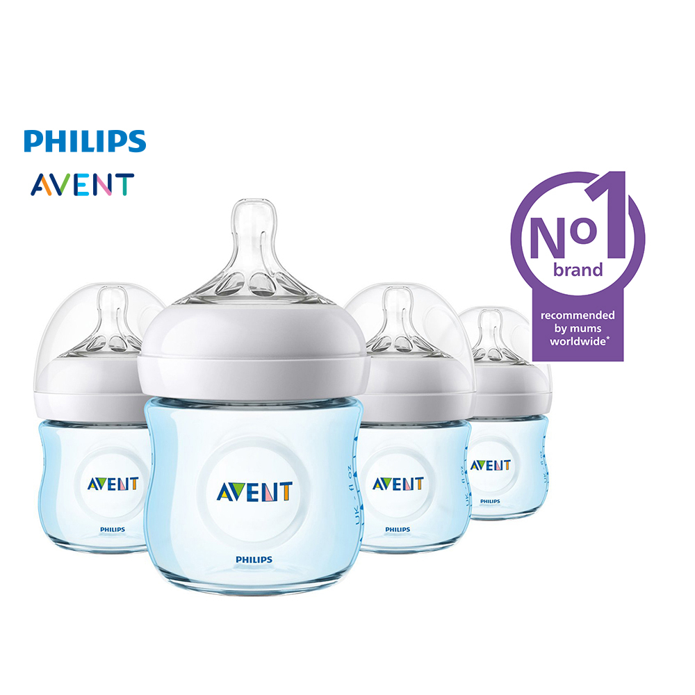 Philips AVENT 4oz Natural Baby Bottle Blue Bundle, 4-pack | Shopee ...