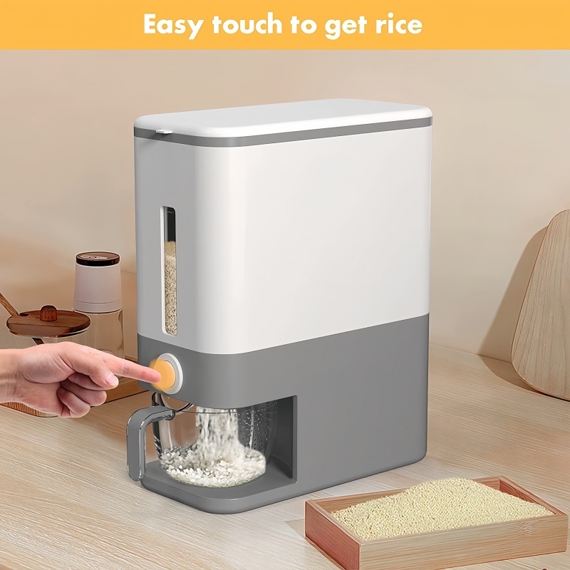 Rice Bucket 8KG Rice Dispenser And Storage With Measuring Cup Whole ...