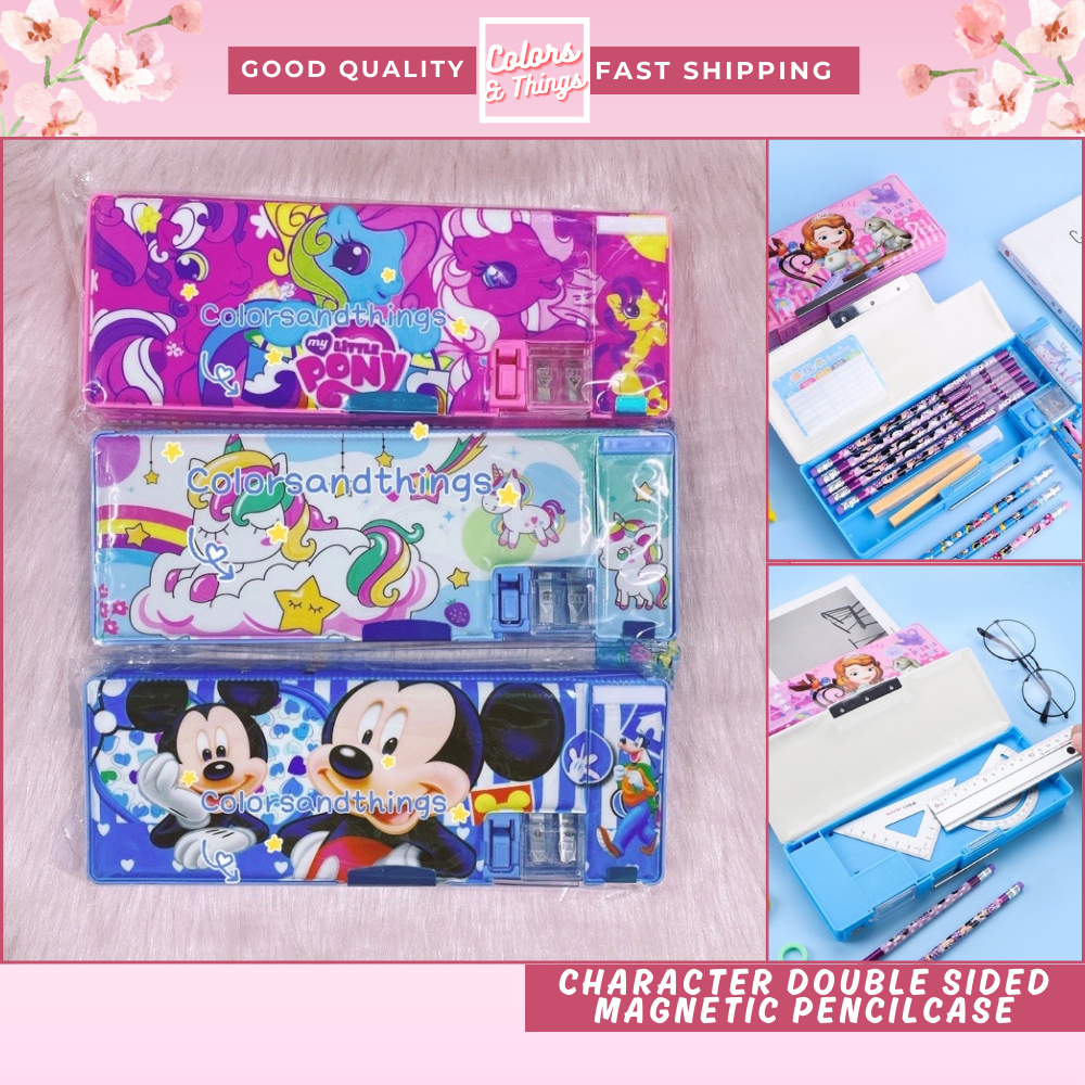Colorsandthings Character Double Sided Magnetic Pencil Case | Shopee ...