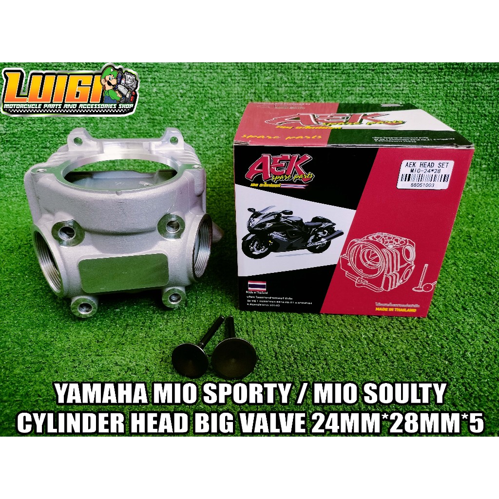 AEK YAMAHA MIO SPORTY CYLINDER HEAD BIG VALVE 24MM*28MM | Shopee ...