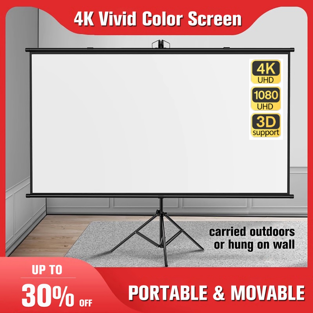 Glass Vivid HD projector screen with stand for outdoor white screen for ...