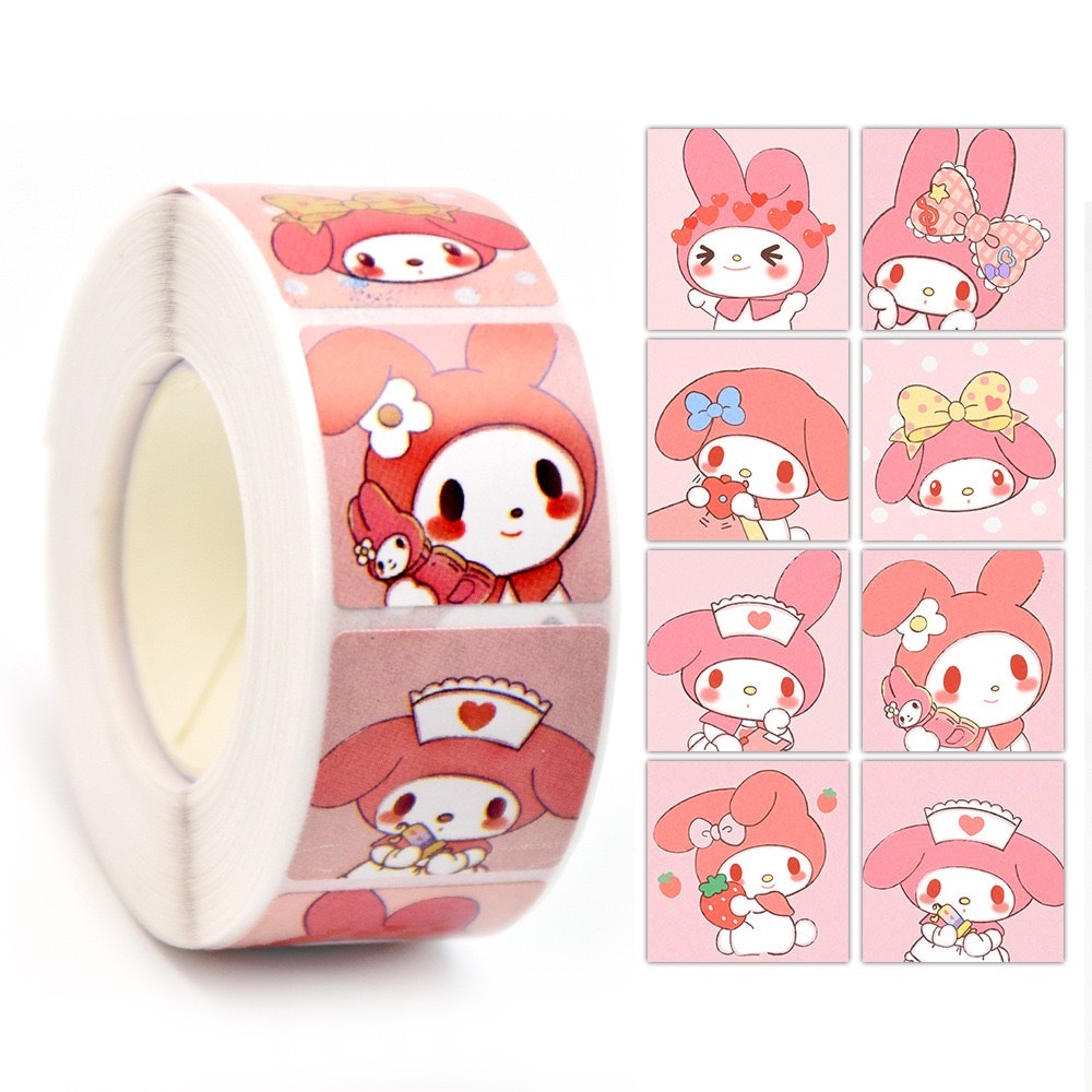 500pcs/Roll Sanrio Cartoon Sticker Tape Kuromi Pacha Dog Luggage Anime ...