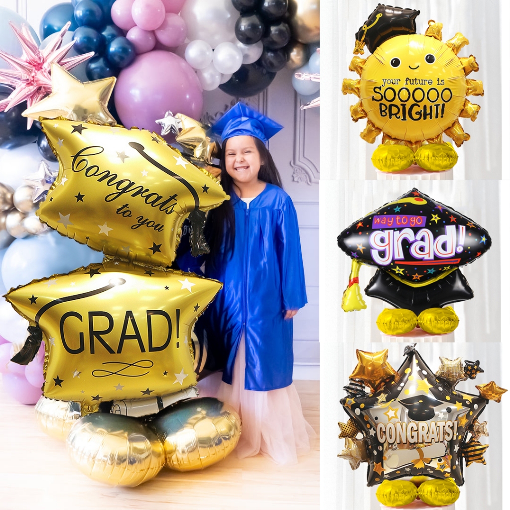 Happy Graduation Party Backdrop Decoration Balloons Stand with Base ...