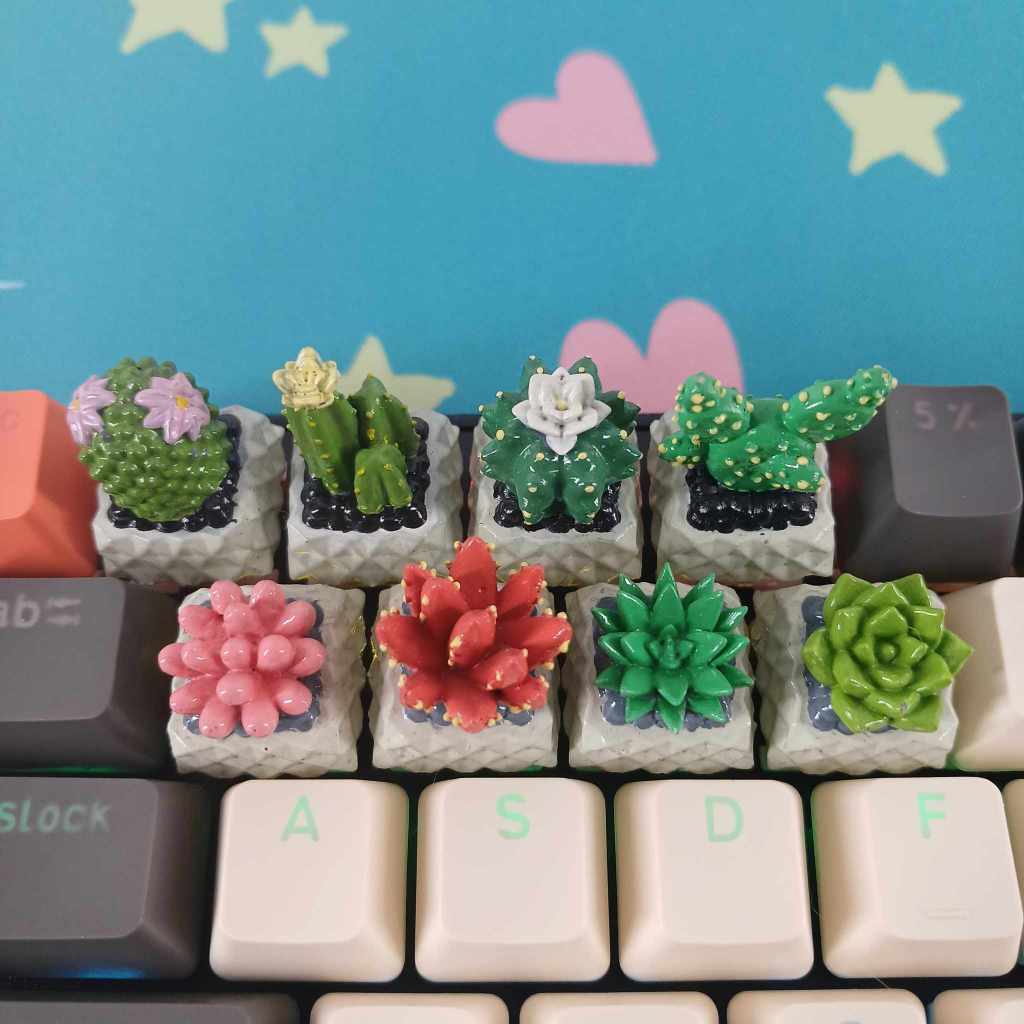 Succulent / Cactus Printed Resin Keyboard caps (Keycaps) | Shopee ...