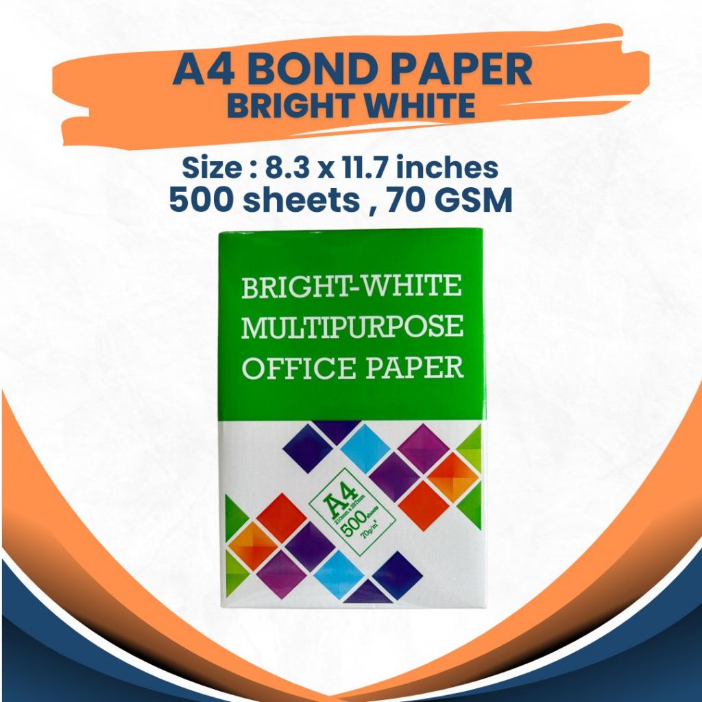 A4 BRIGHT WHITE BOND PAPER 1 REAM-500 SHEETS | Shopee Philippines
