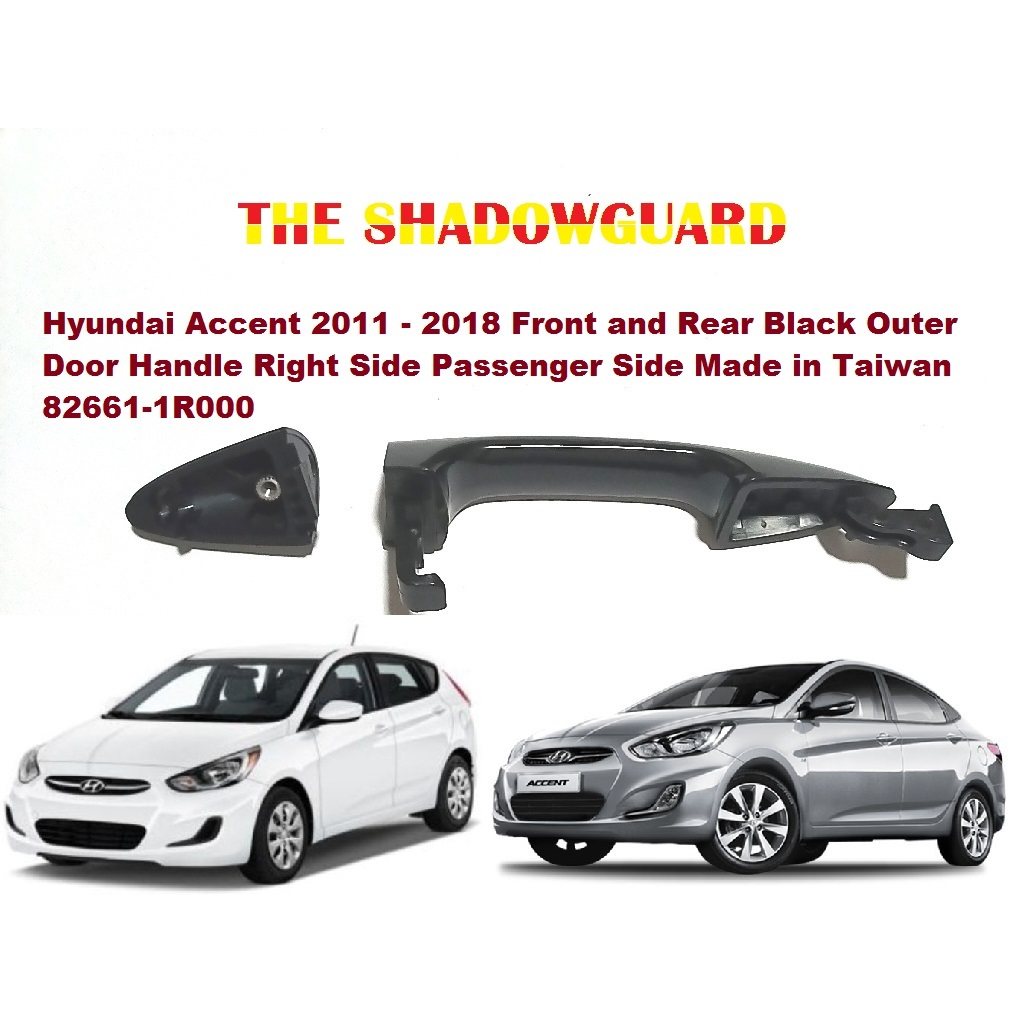 Hyundai Accent 2011 - 2018 Front and Rear Black Outer Door Handle Right ...