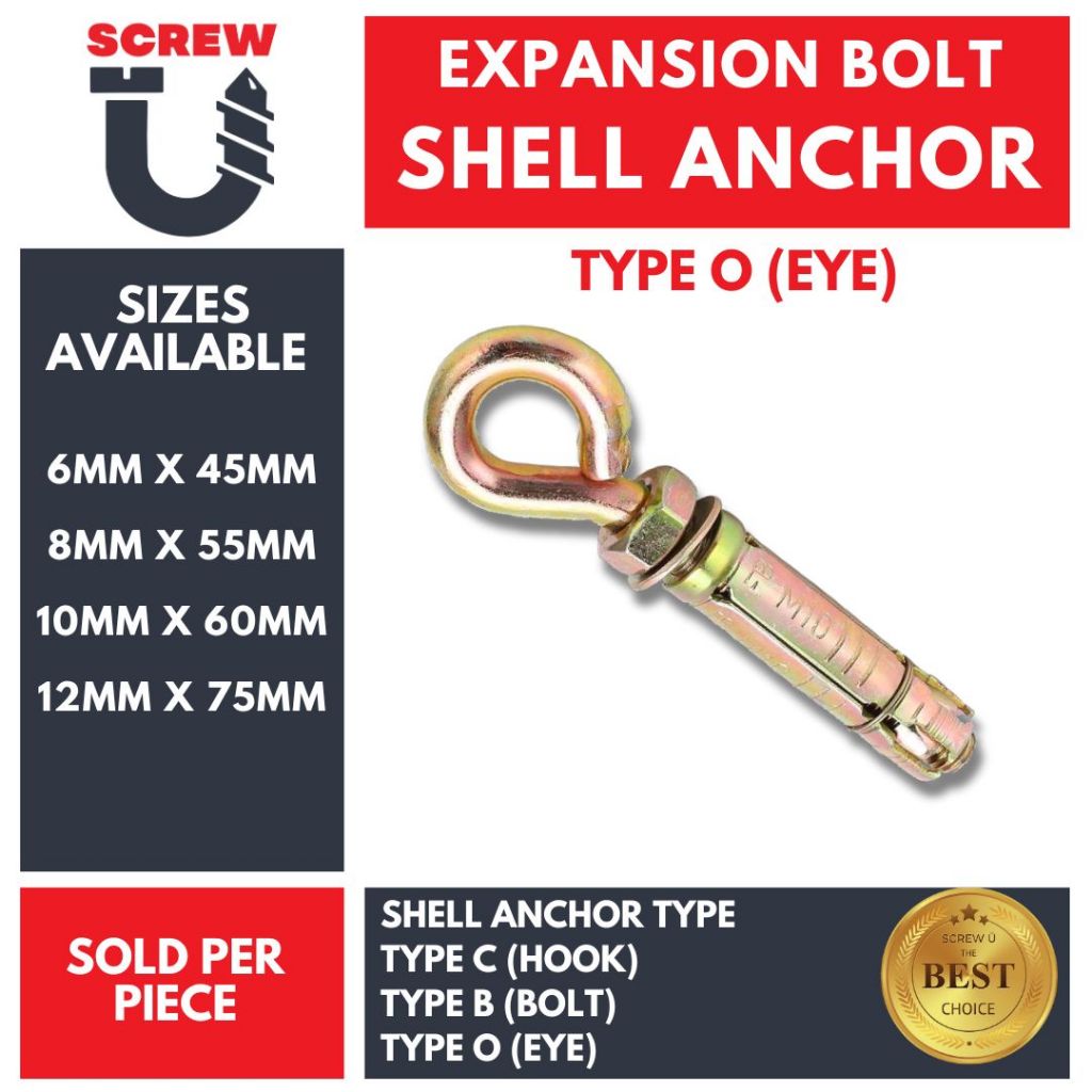 Shell Anchor EYE Type O Expansion Bolt Fix Anchor | SOLD PER PC ...