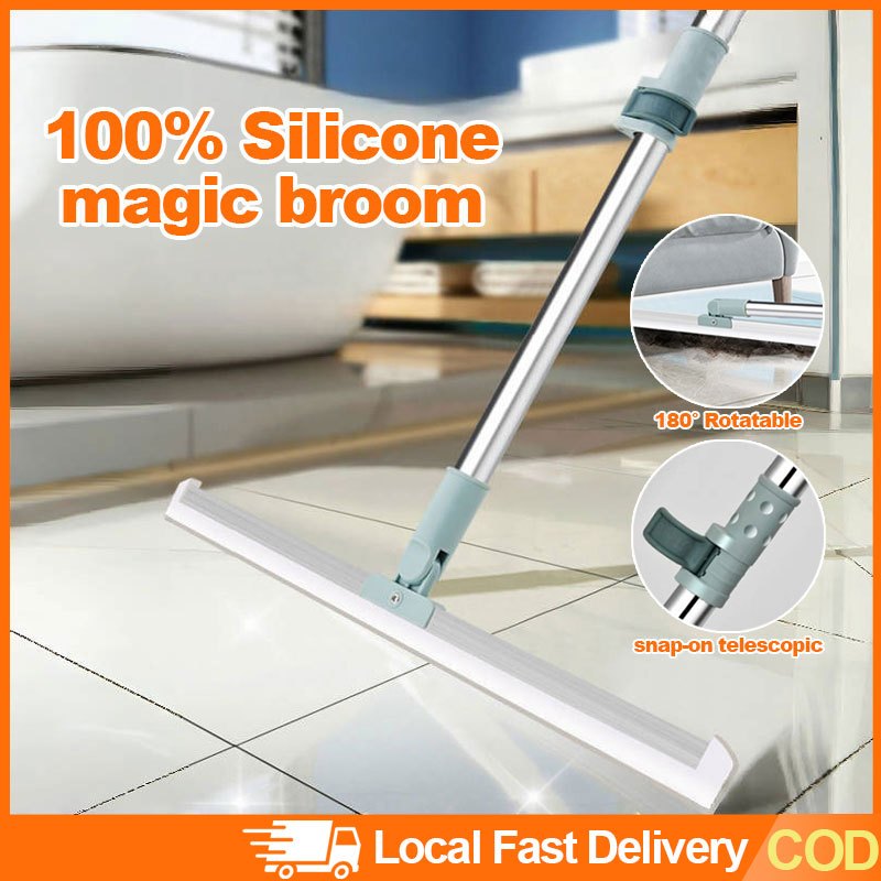 180° Rotatable Magic Broom Silicon Floor Wiper Floor Squeegee Scraper ...