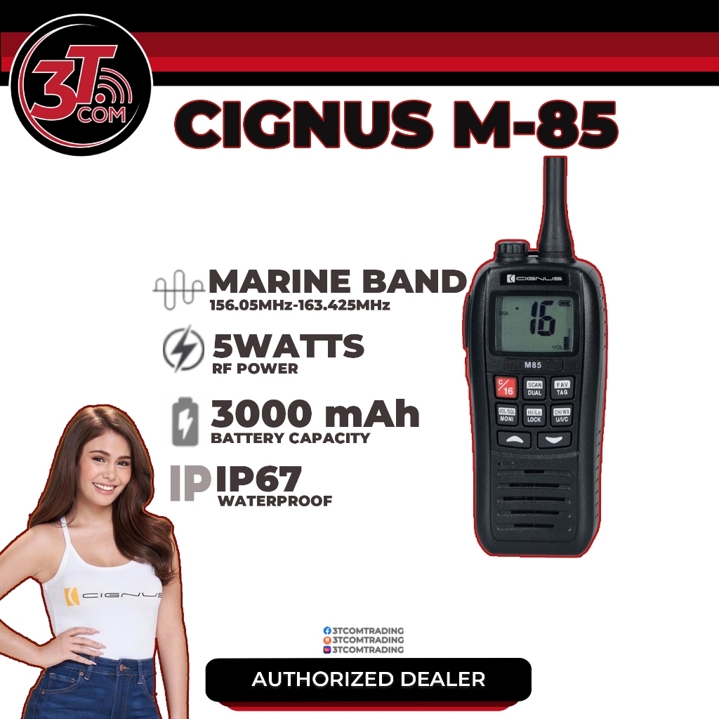 CIGNUS M85 MARINE PORTABLE RADIO IP67 Water Proof Marine Band Radio ...