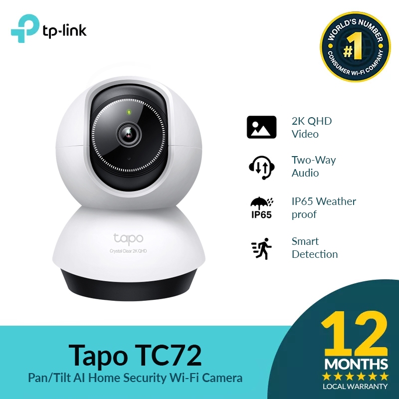 TP-Link Tapo TC72 2K 4MP Pan/Tilt AI Home Security Wi-Fi Indoor CCTV IP ...