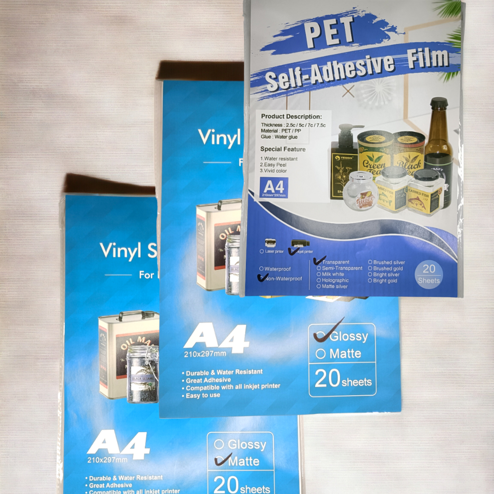Vinyl Sticker Paper A4 size - Quality Inkjet 20 Sheets per pack ...