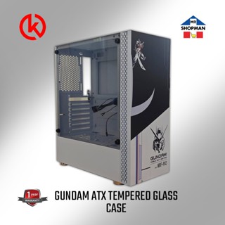 GameKm Gundam Shield Tempered Glass ATX White PC Desktop Case Chassis ...