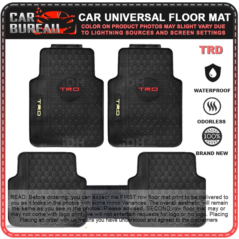 TRD Universal Car Matting Universal Floor Mat Premium Rubber Mat - 5 ...