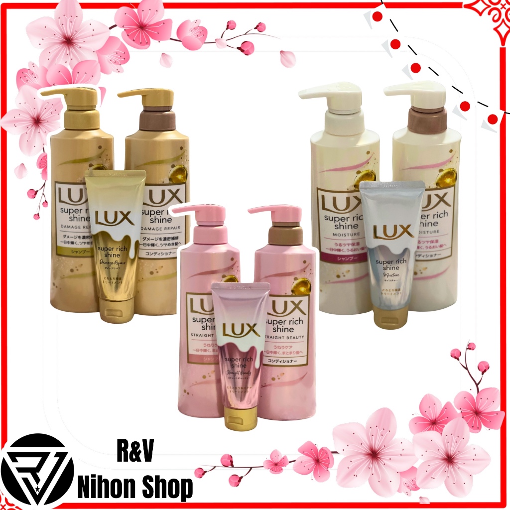 Lux Japan Super Rich Shine Shampoo & Conditioner 400ml | Free treatment ...