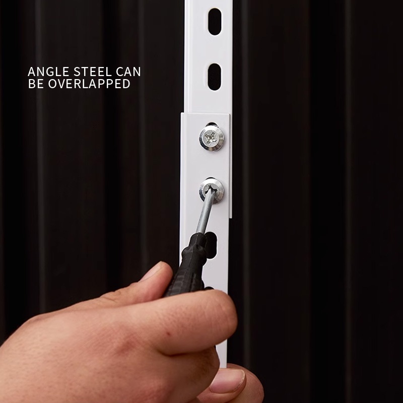 Slotted Angle Bar 1.3mm Stainless Steel DIY Shelf Accessories with Oval ...