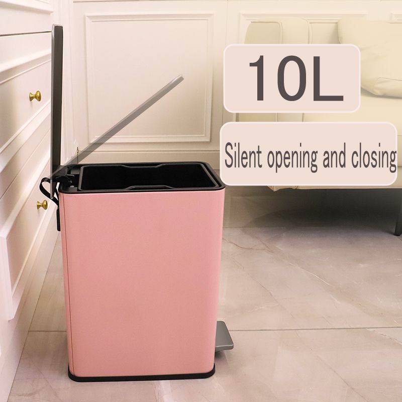 10l stainless square trash bin can big with pedal for room office ...