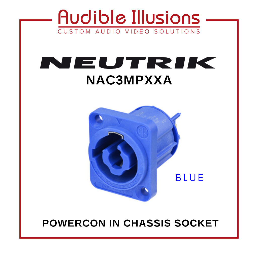 Neutrik NAC3MPXXA Appliance Inlet Connector. 3/16" Flat Tab Terminals ...
