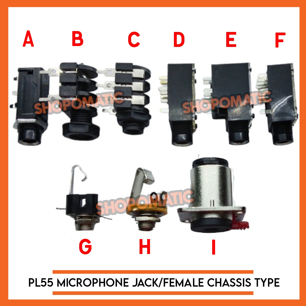 PL55 MICROPHONE JACK FEMALE CHASSIS TYPE | Shopee Philippines