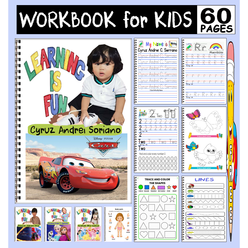 Personalized Activity Workbook for Kids Customized Tracing Name ...