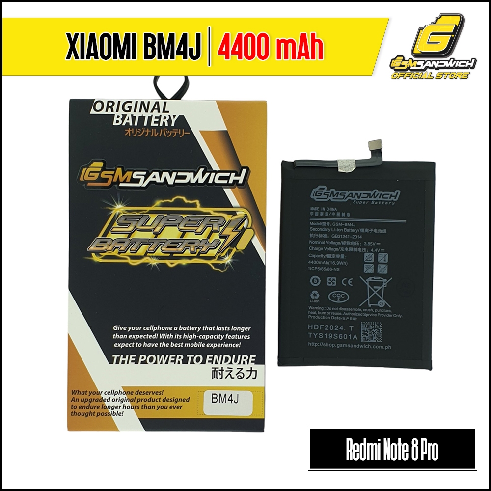 GSMSandwich Super Battery BM4J for XIAOMI Redmi Note 8 Pro 4400mAh ...