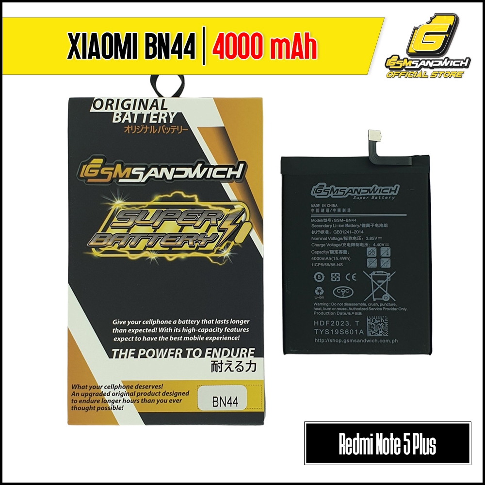 GSMSandwich Super Battery BN44 for XIAOMI Redmi 5 Plus / Note 5 / Note ...