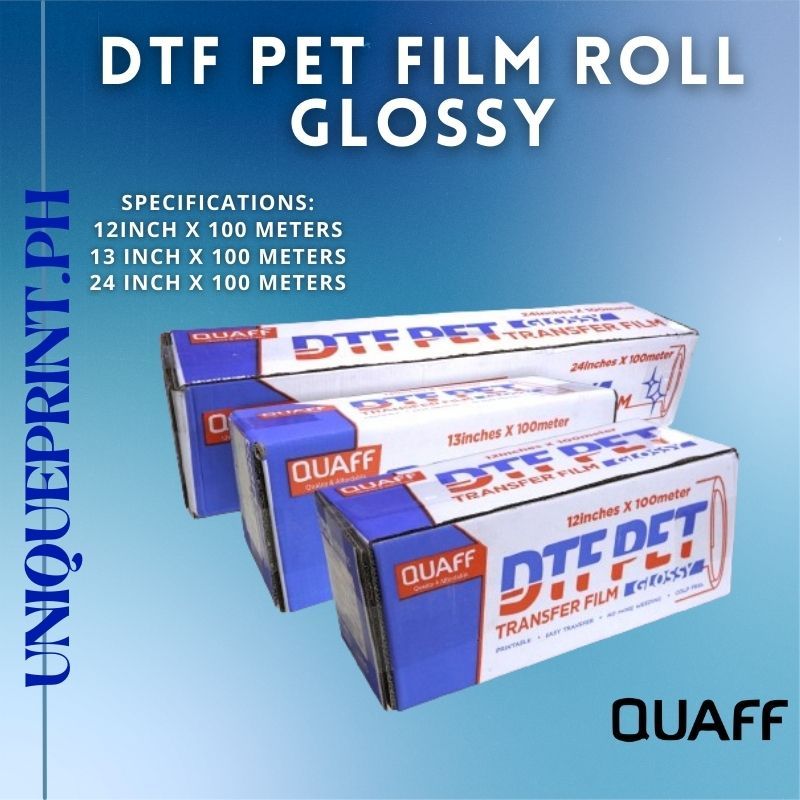 QUAFF DTF PET Transfer Film Roll Glossy/Matte (100 meters) (Cold Peel ...