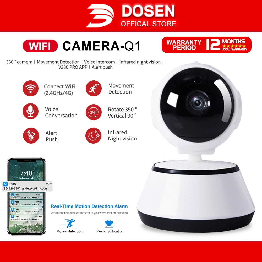 V380 CCTV Camera Q1 Wi-Fi Connect To Cellphone 1080p Smart Home ip ...