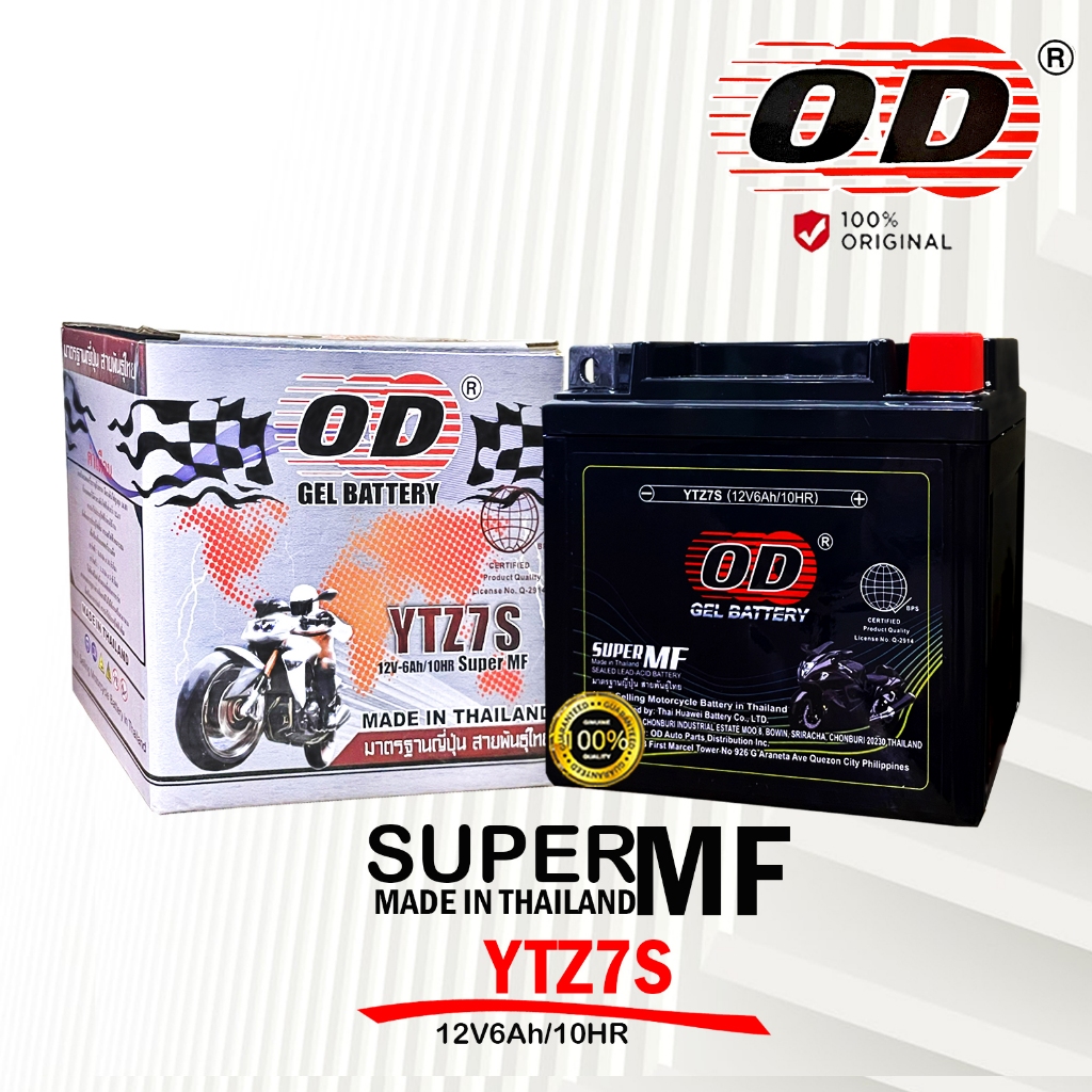 OD Gel Battery (Made in Thailand) YB2.5L YB3L YTX4L YTX5L 12N5L 12N6.5L ...