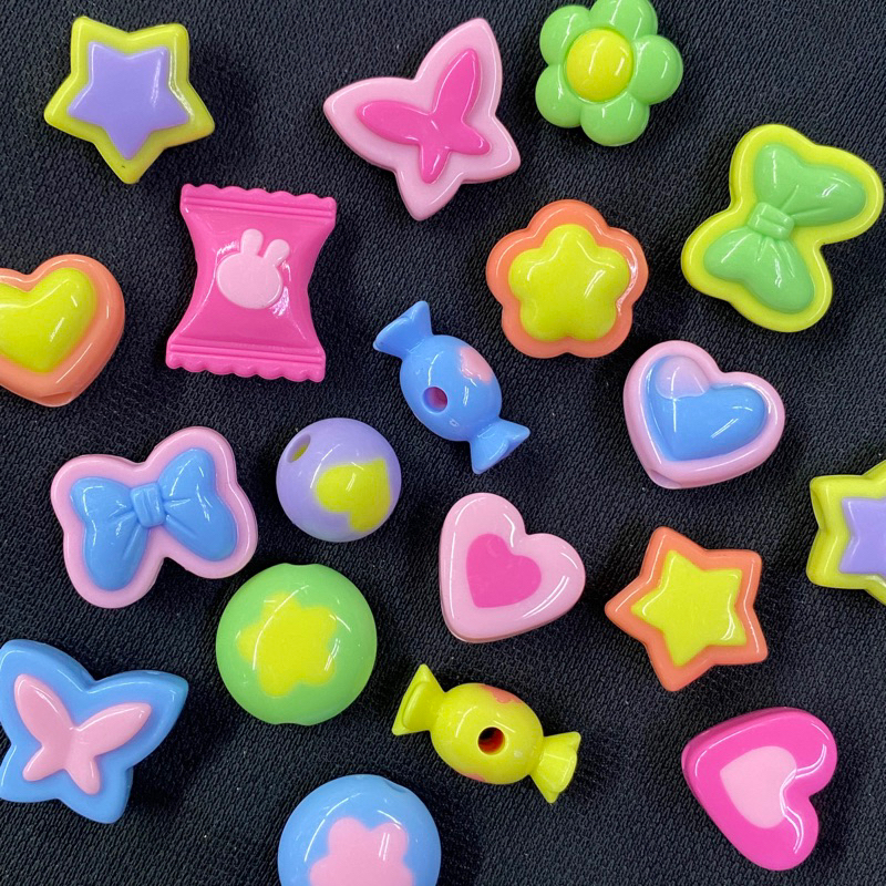 250grams Pastel Beads Candy Beads Charms for DIY Phone Strap ...