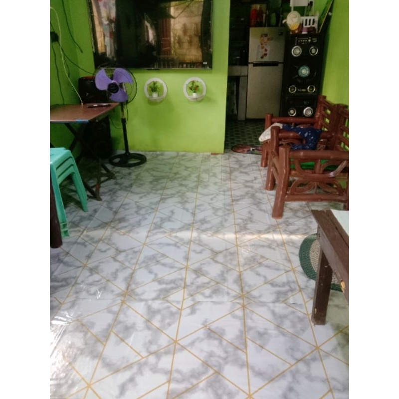 Ceramic gold line Modern design Rubberized linoleum Renolium Vinyl ...