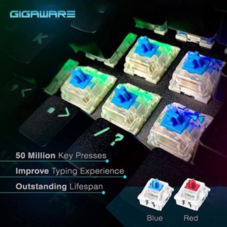Gigaware KG1 Mnemonix TKL 87 104 Keys Hot-Swappable RGB Backlight Mechanical Keyboard Free ...