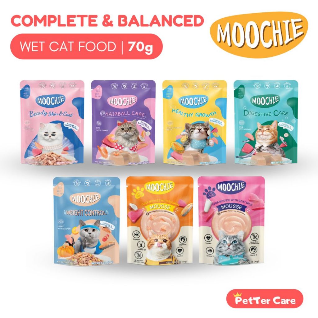 Moochie Wet Cat Food Mince/Pate/Mousse Assorted Flavors W/ Unique ...