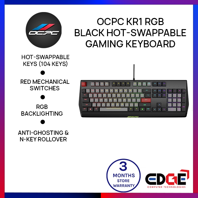 EDGE | OCPC KR1 RGB Black Hot-Swappable Gaming Keyboard | Shopee ...
