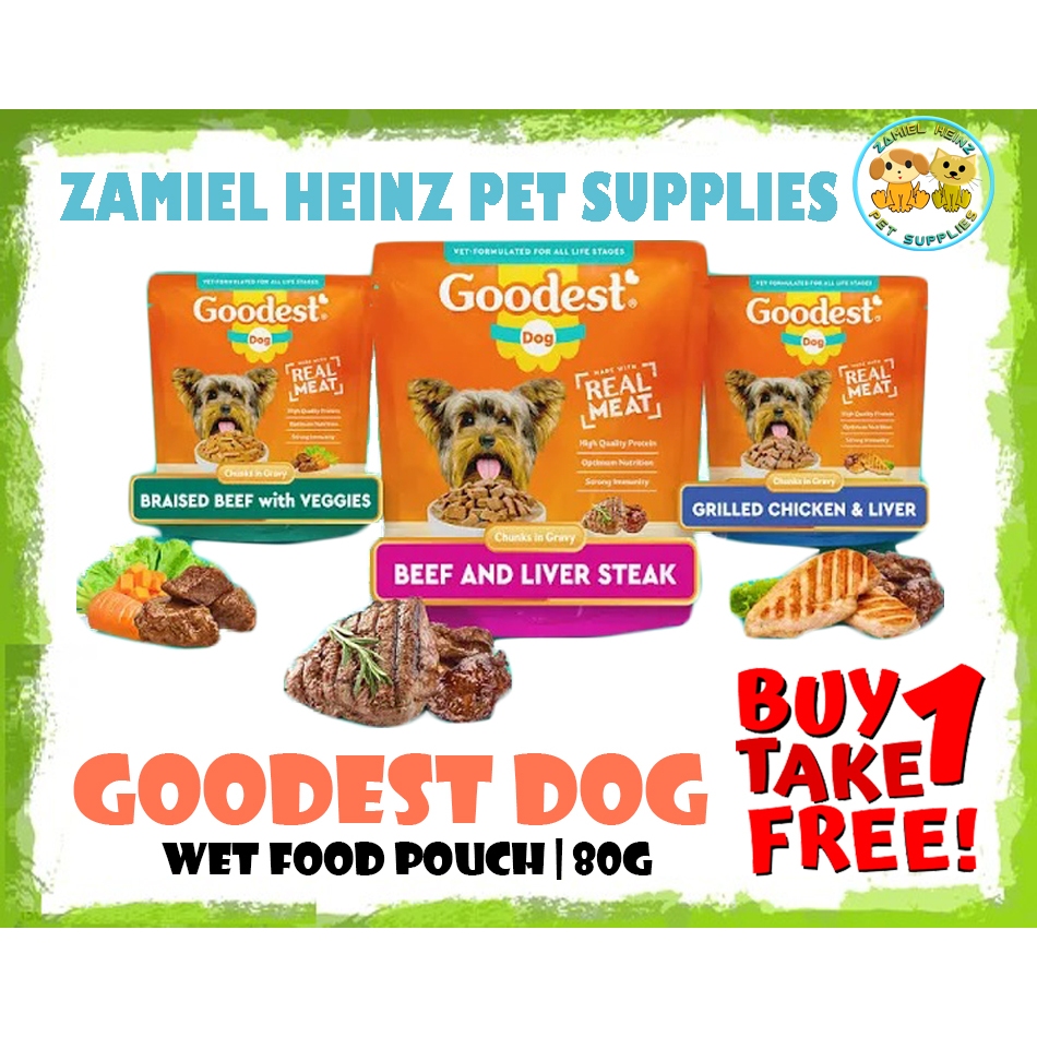 GOODEST WET DOG FOOD in Pouch | 80g (BUY1 GET1 FREE) | Shopee Philippines