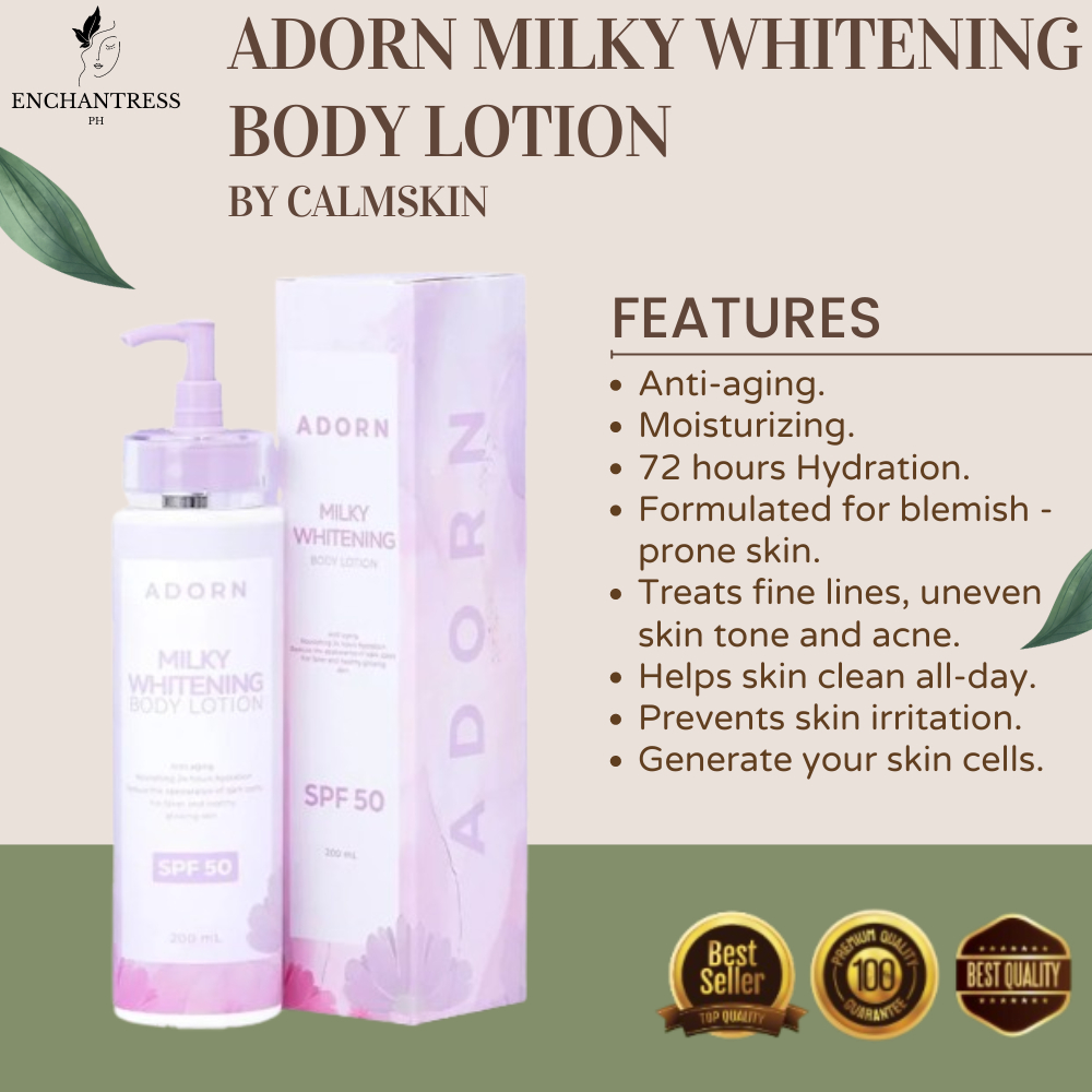[ORIGINAL] ADORN MILKY WHITENING BODY LOTION SPF50 (200mL) | Shopee ...