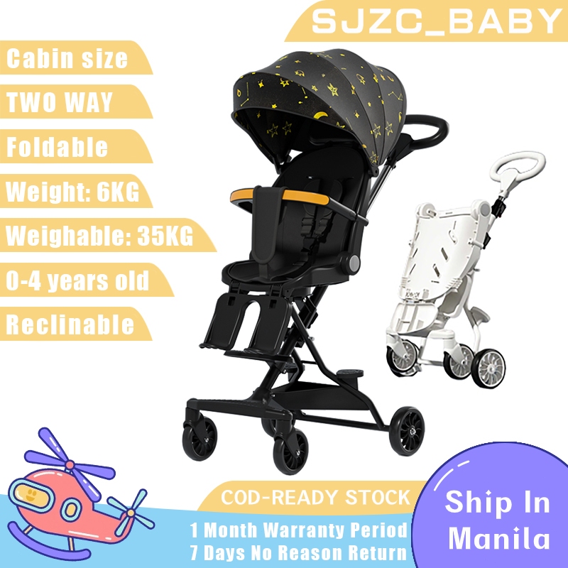 SJZC Foldable Baby Stroller Lightweight Travel Toddle Two-Way Strollers ...