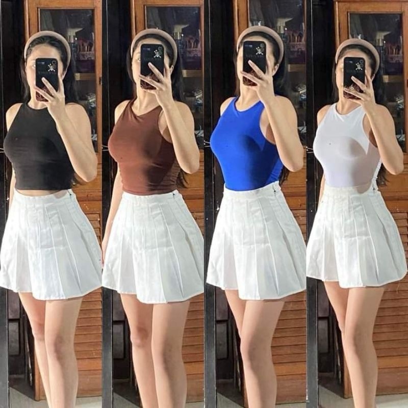 Sanah.H RACER BACK Double Lining Full Length Sando crop Top | Shopee ...